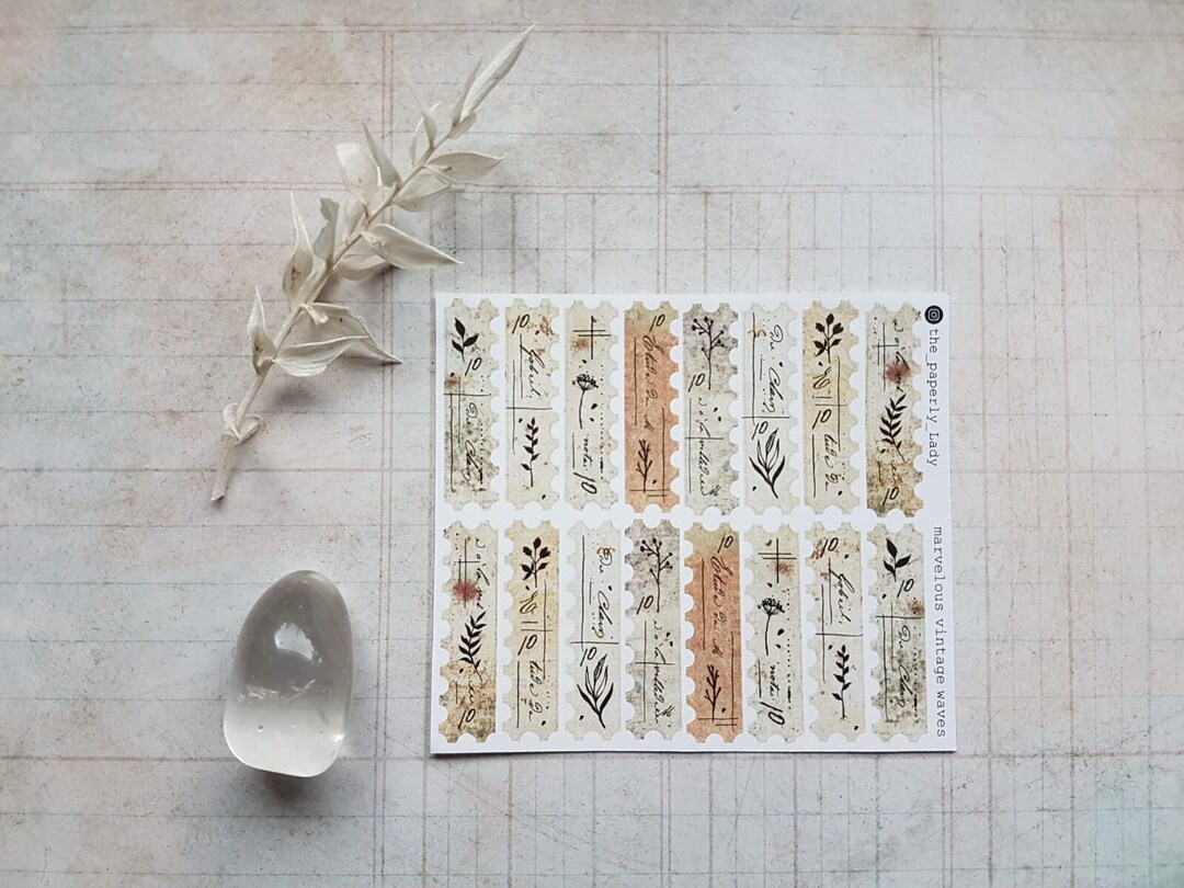 Marvelous Vintage Waves / | Sticker Stamps | Sticker | - Etsy