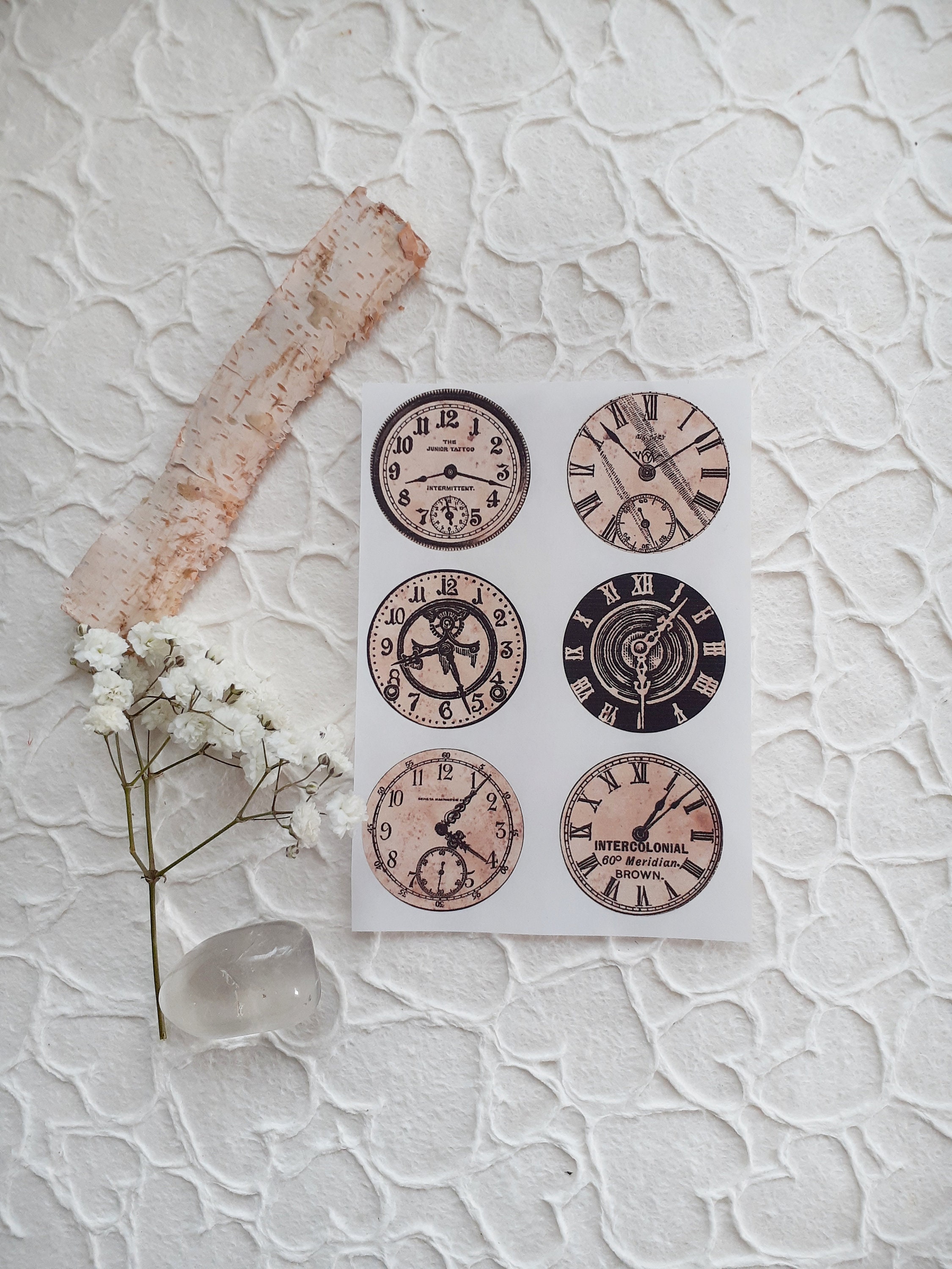 Large Vintage Clocks Points Sticker Journal Sticker - Etsy