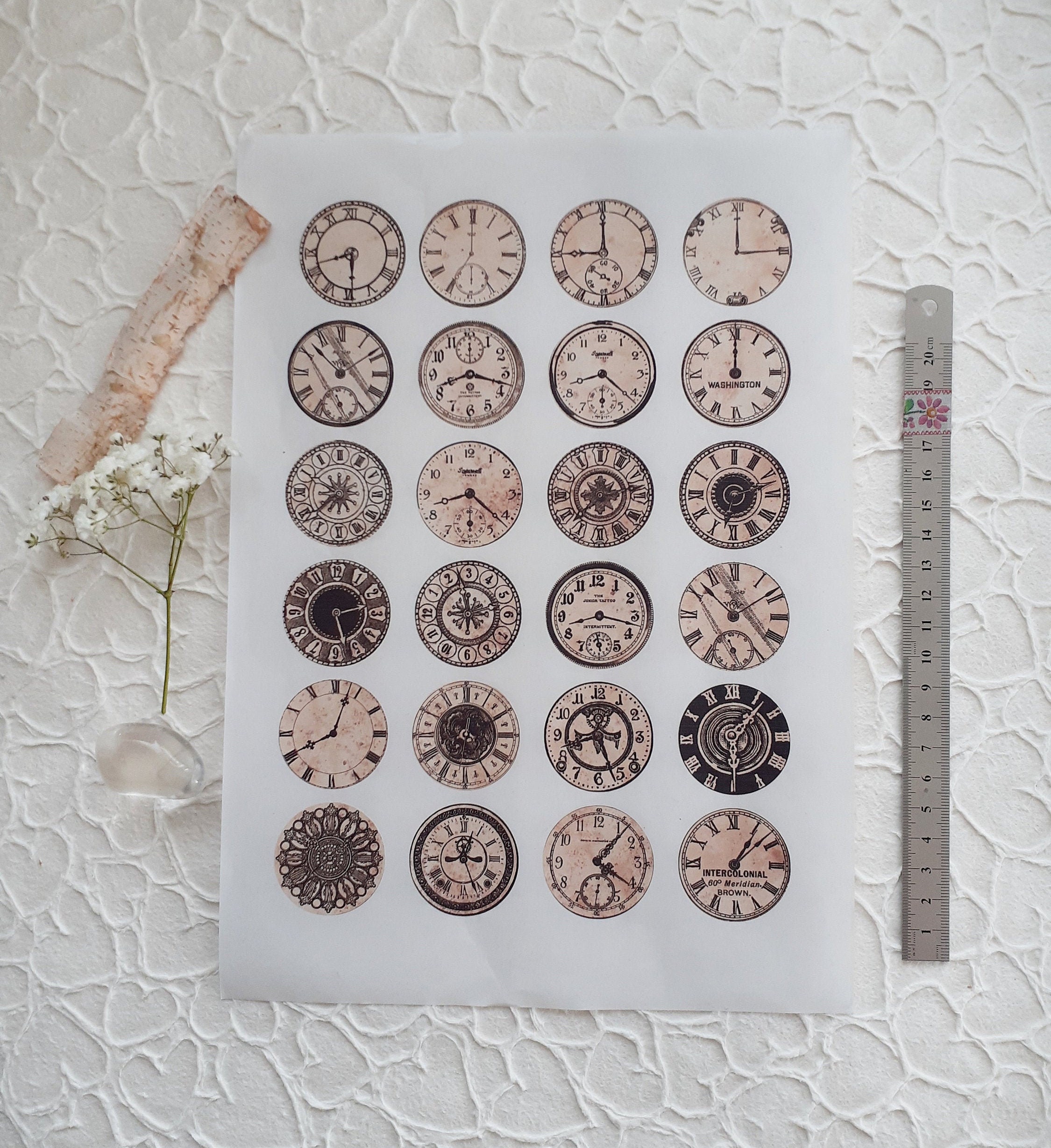 Large Vintage Clocks | Points Sticker | Journal Sticker | Points ...