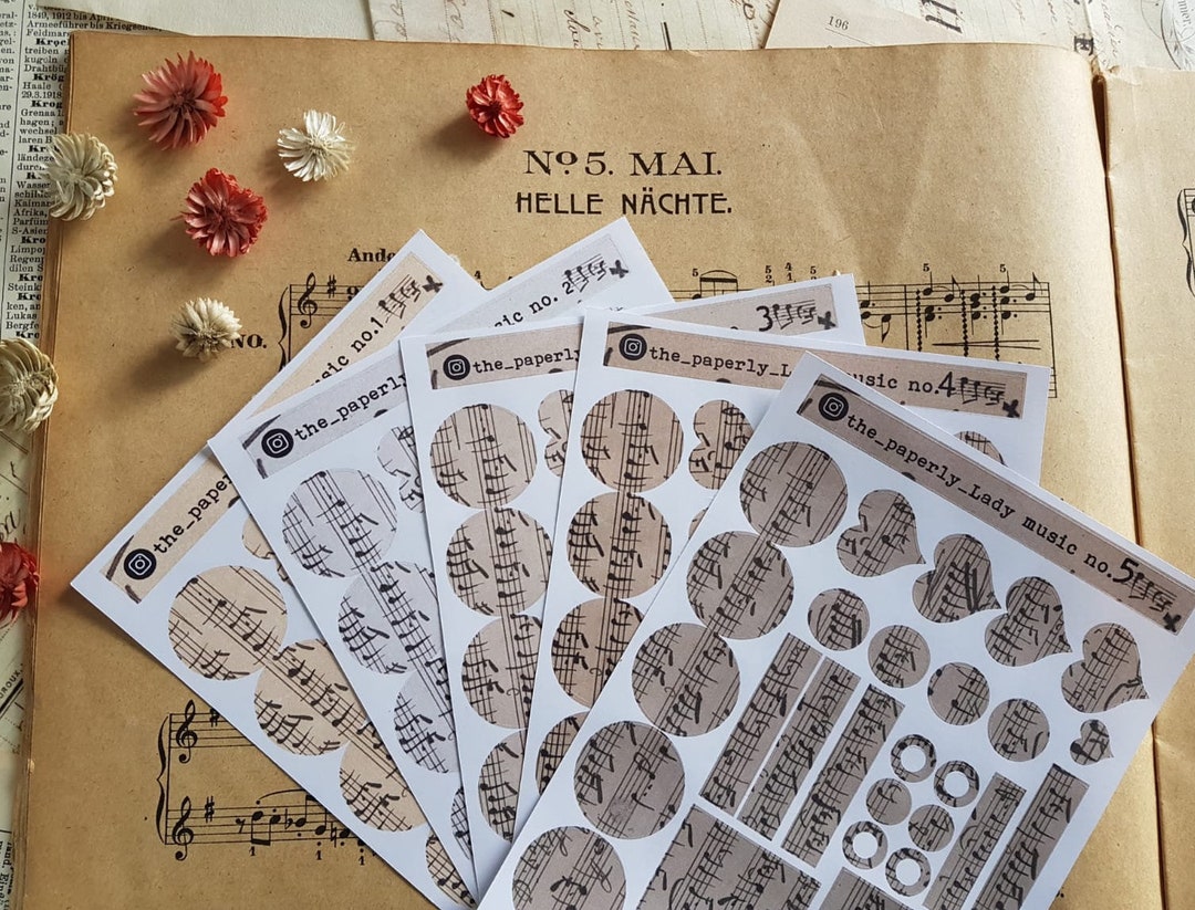 Music Sticker Sheet Music Sticker Sticker Journal Sticker Notes ...