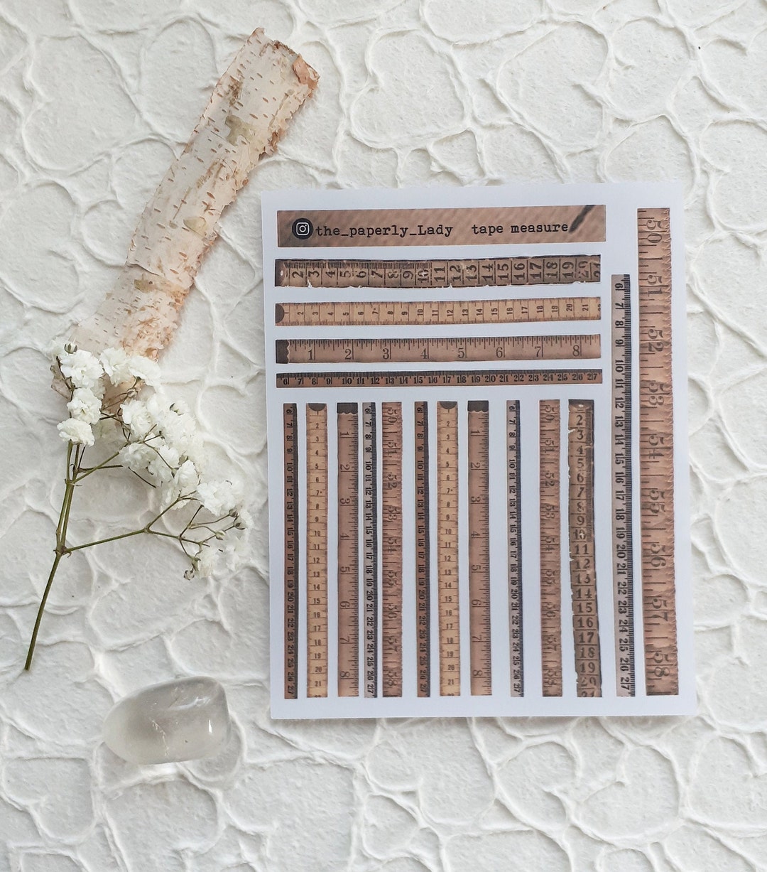 Tape Measure Sticker Journal Sticker Sticker - Etsy