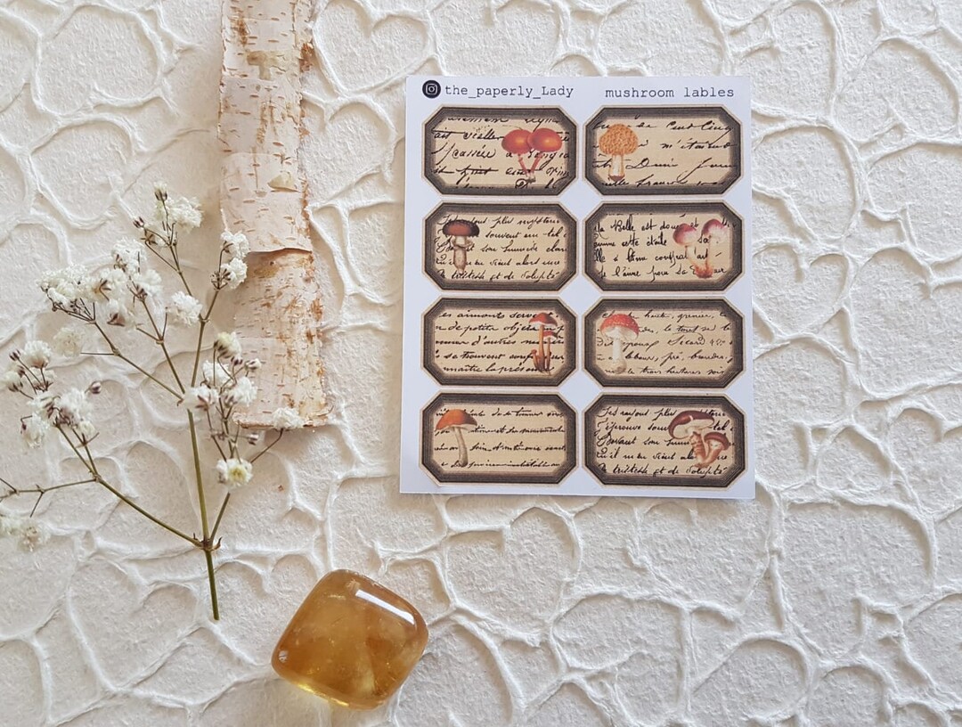 Mushroom Lables / Mushroom Labels / Vintage Look - Etsy