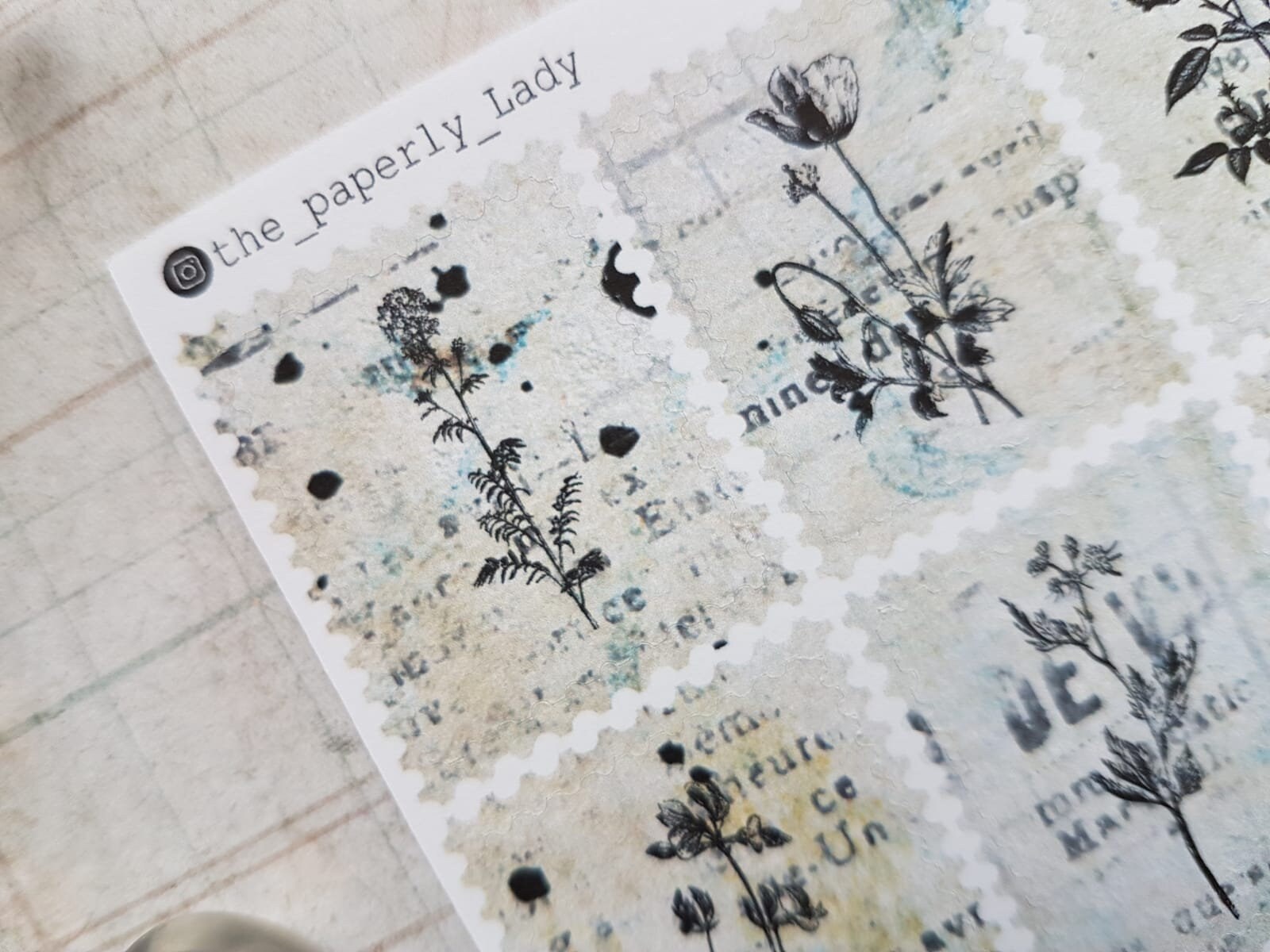 Black Flower Stamps / Sticker Briefmarken / Journaling / Scrapbook ...