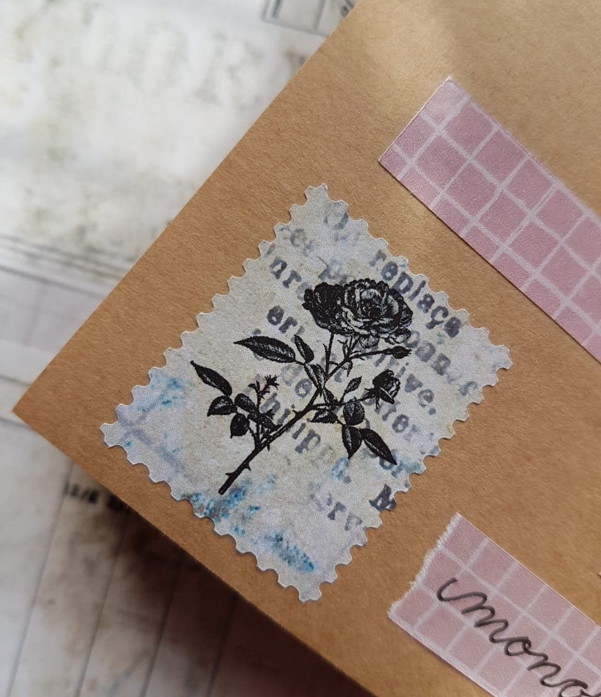 Black Flower Stamps / Sticker Briefmarken / Journaling / Scrapbook ...