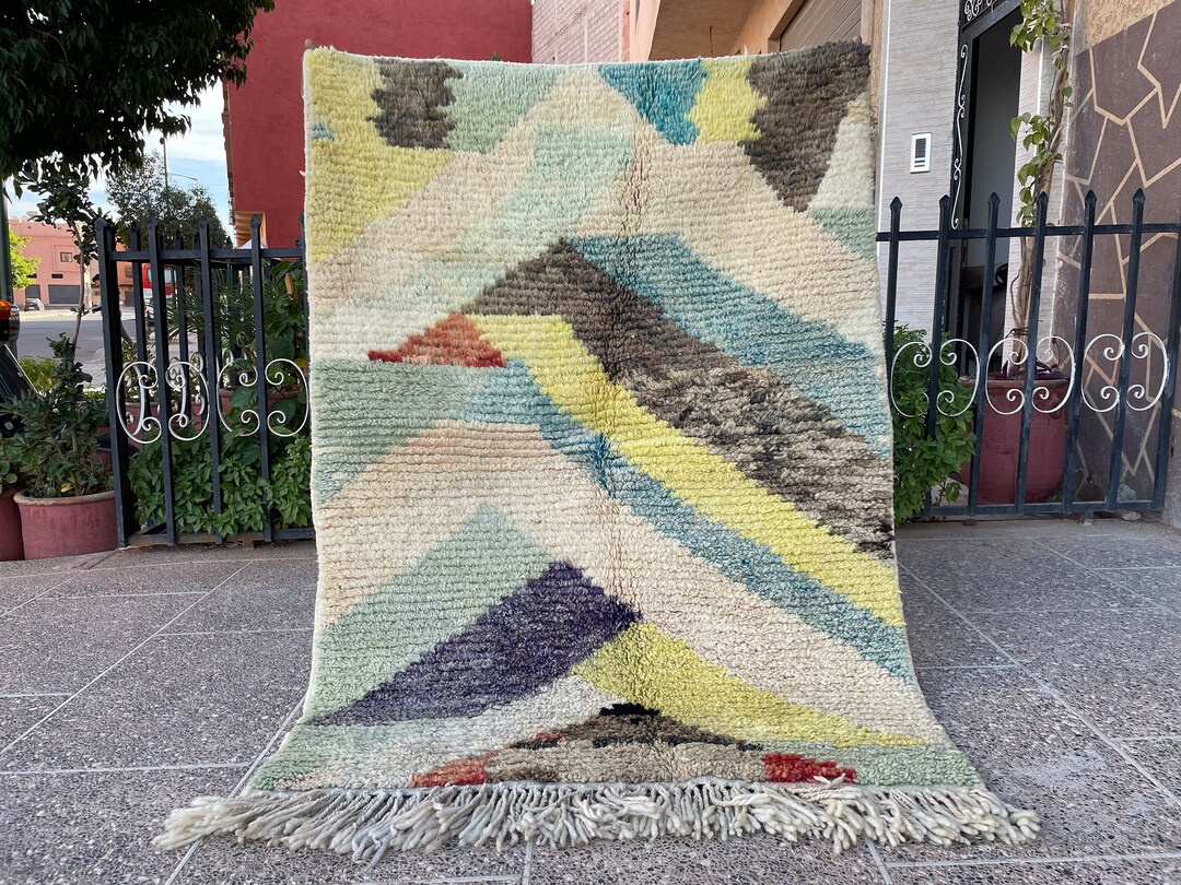 Textile Marocain Vintage Bohème - Tapis En Laine Tissé à La Main - Etsy