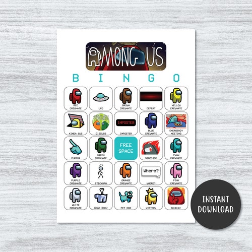 PRINTABL Among Us BINGO Game Digital Download Games - Etsy