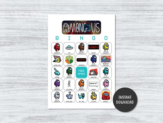 PRINTABL Among Us BINGO Game Digital Download Games | Etsy Canada