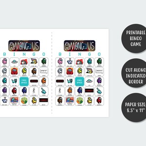 PRINTABL Among Us BINGO Game | Digital Download | Games | Bingo Games ...