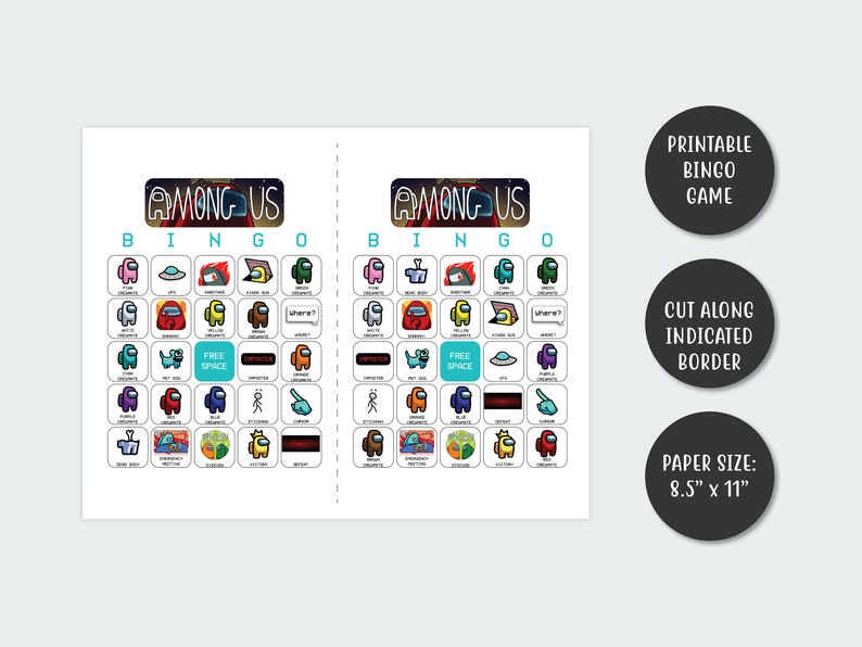 PRINTABL Among Us BINGO Game | Digital Download | Games | Bingo Games ...