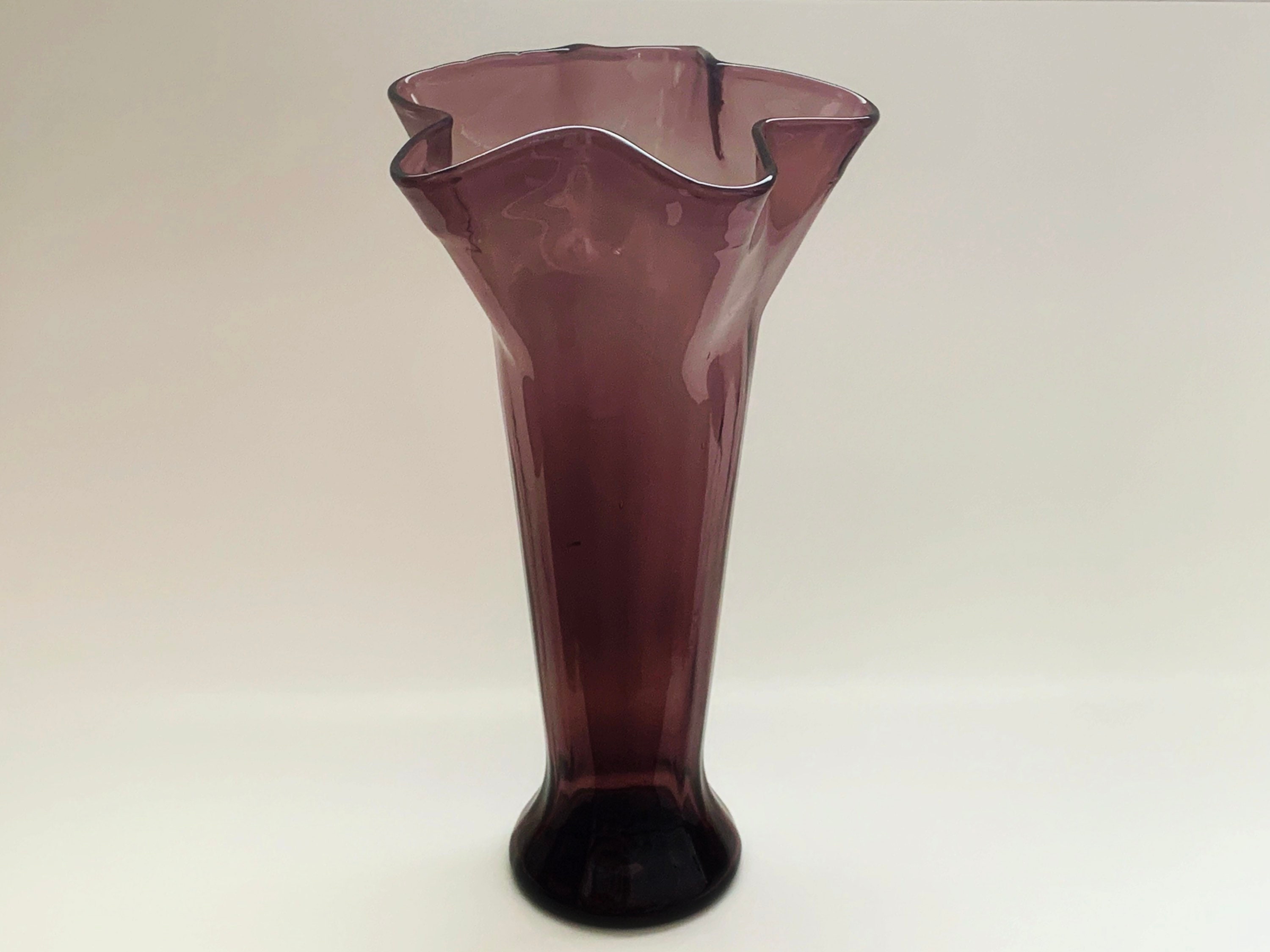 Florentine Original Italian Blown Glass TALL Amethyst Handkerchief Vase ...