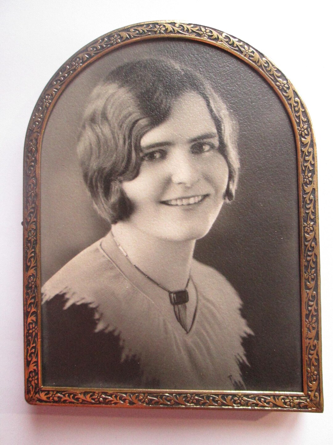 Roaring 1920s Flapper Girl Real Photo Brass Frame Picture - Etsy