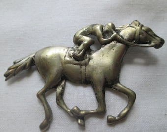 Horse Racing Brooch | Etsy