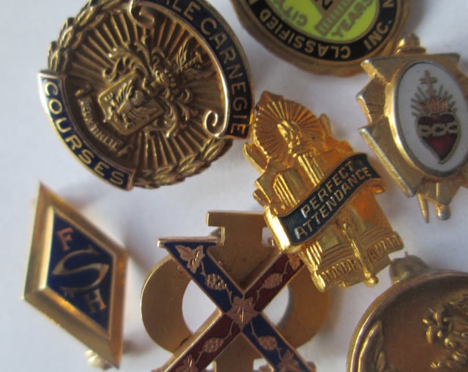7 Vintage Gold Filled Award Service Pin LOT - Etsy