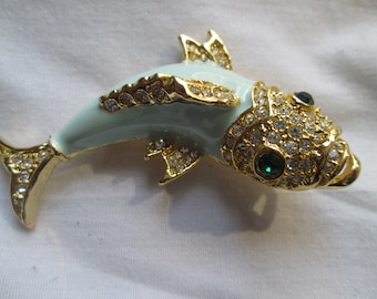 Koi Fish Brooch Pin, Fish Brooch, Big Fish Brooch, Red Enamelled Koi ...