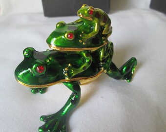Enamel Frog Trinket Box - Etsy