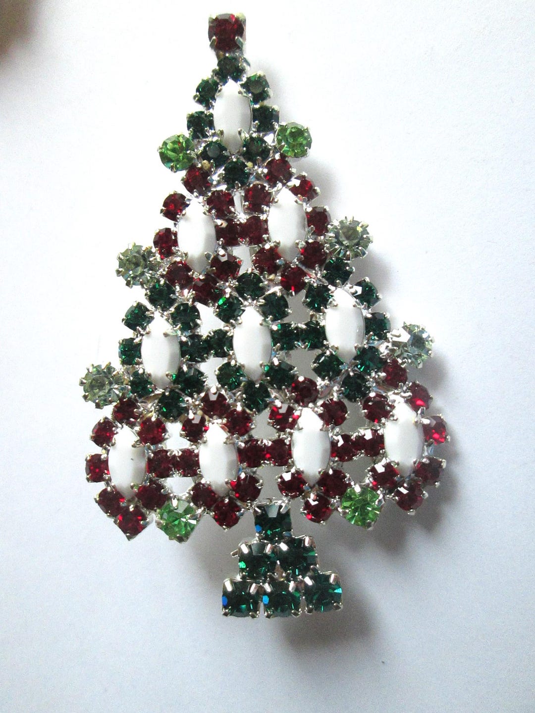 1980s KJL Kenneth Lane Christmas Tree Brooch Rhinestone Glass - Etsy