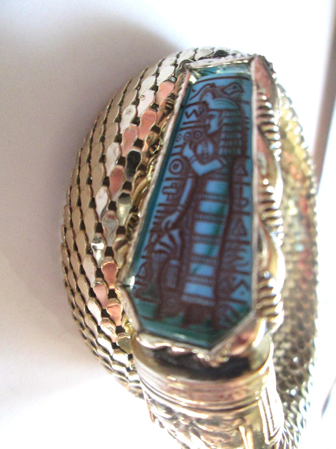 1950s Egyptian Revival Pharaoh Snake Wrap Mesh Bracelet - Etsy