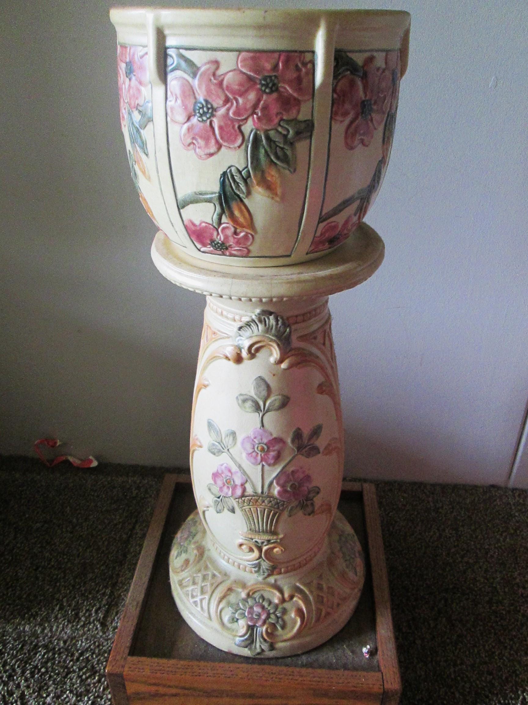 1910 Weller Pottery Jardinière Pedestal Floral Plant Stand - Etsy