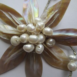 Freshwater Pearl Shell Flower Necklace Toggle Clasp - Etsy