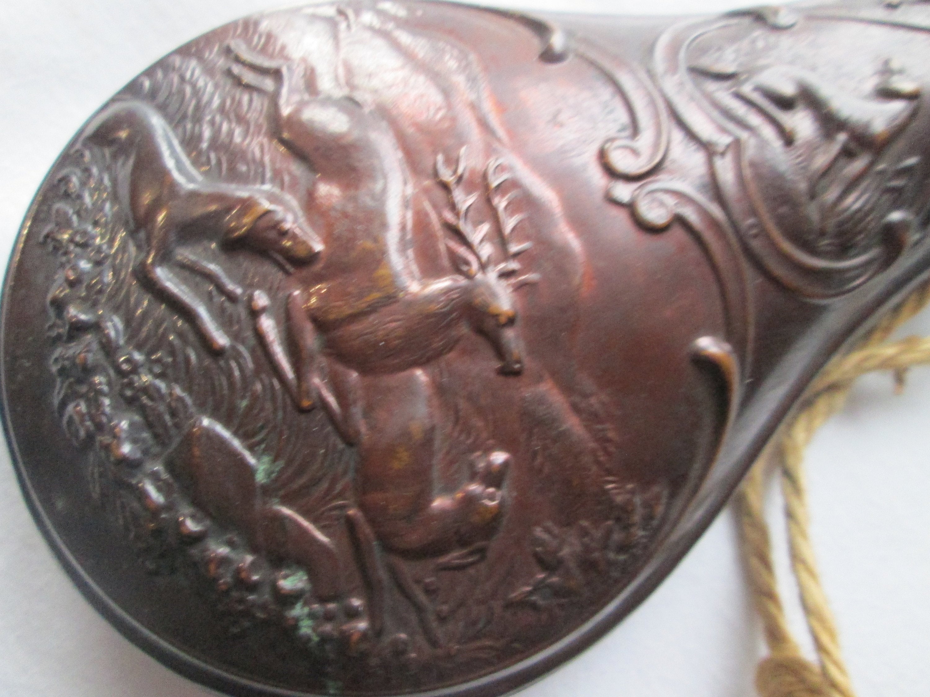 Civil War Gun Powder Flask Copper Brass Embossed Hunting Dogs - Etsy