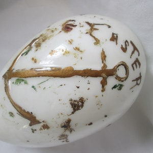 7pc 1800s Victorian Hand Blown Milk Glass Easter 6" Eggs Hand Painted ...