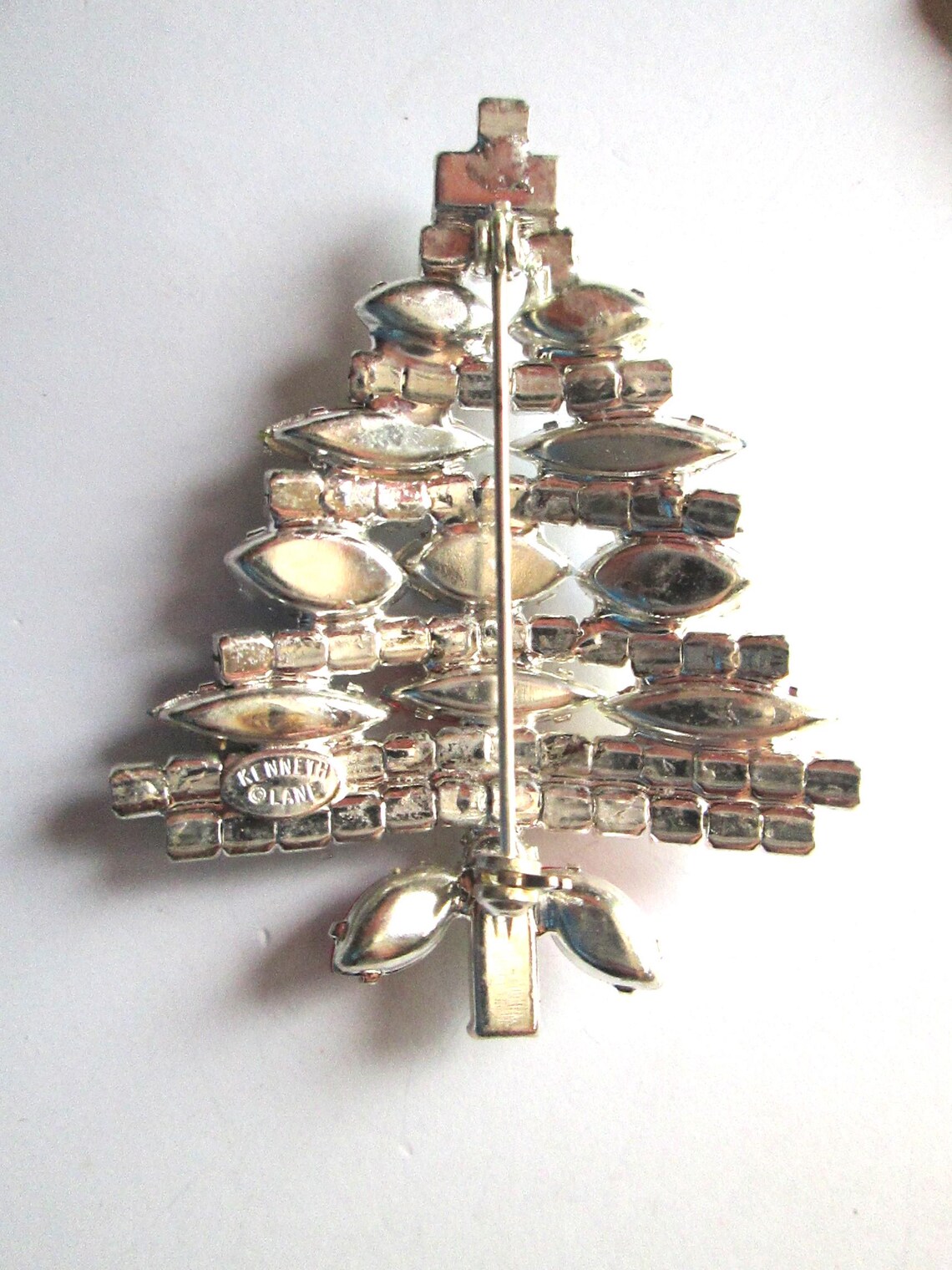 1980s KJL Kenneth Lane Christmas Tree Brooch Rhinestone - Etsy