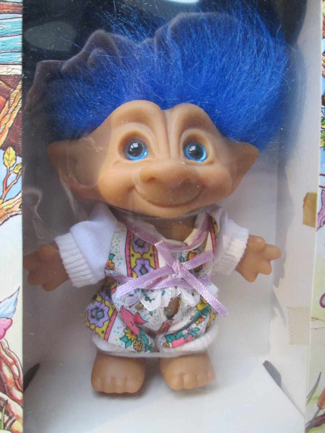 1990s ACE Novelty Treasure Troll Doll Boxed Deep Blue Hair - Etsy