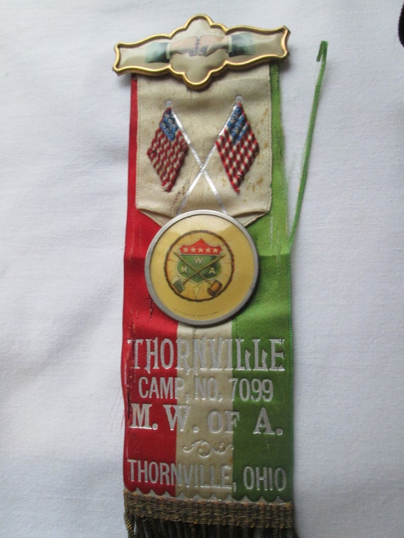 1890s Modern Woodmen of America Ribbon Badge | Etsy