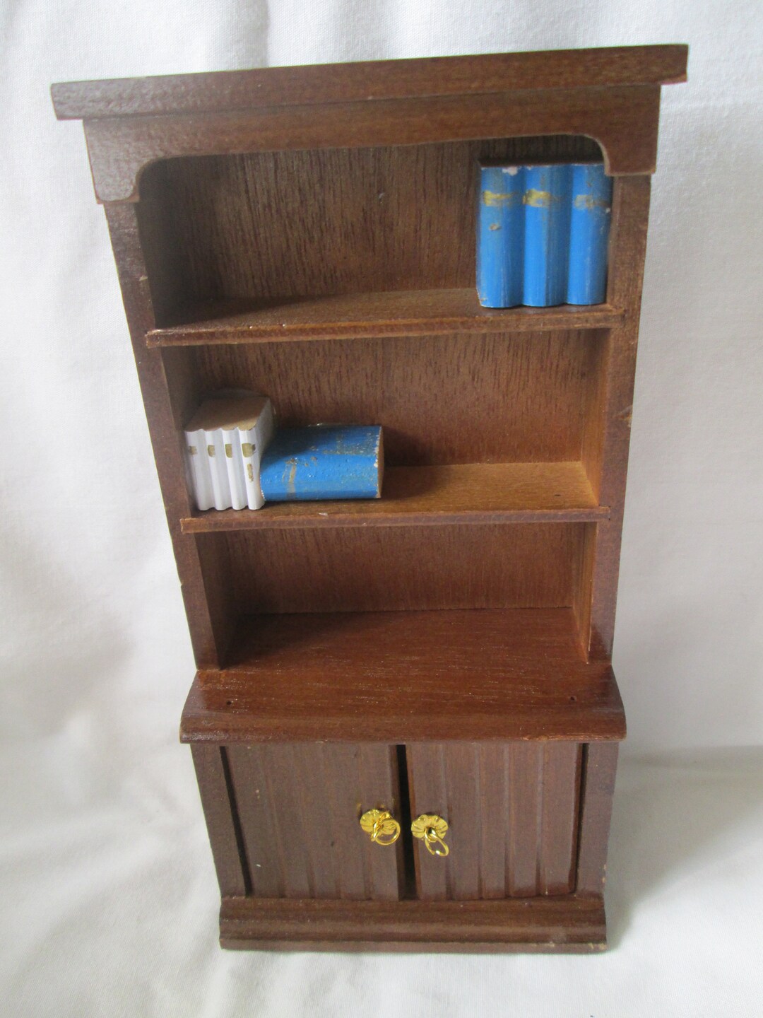 Vintage Dollhouse Miniature Wood Bookcase - Etsy