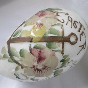 7pc 1800s Victorian Hand Blown Milk Glass Easter 6" Eggs Hand Painted ...