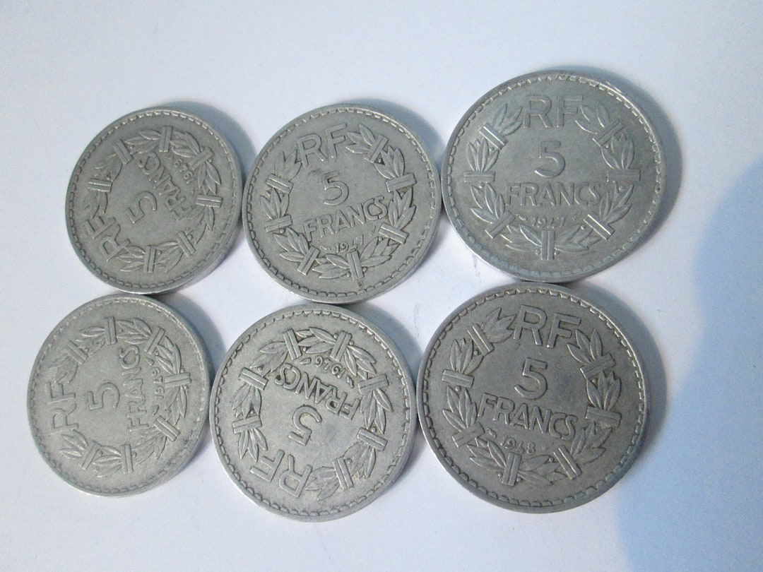 1 1/2 Pounds French 1940s 5 Franc Coin Tokens - Etsy