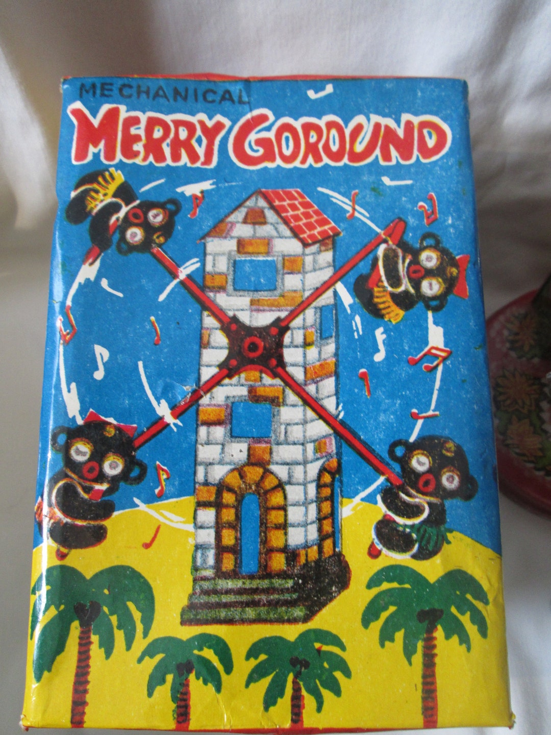 1950s Tin Toy Wind up Merry Goround Mechanical With Key BOX - Etsy