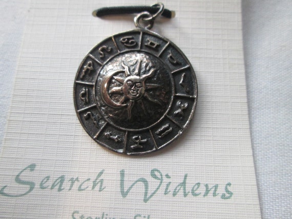 925 Sterling Zodiac Symbols Pendant - Gem