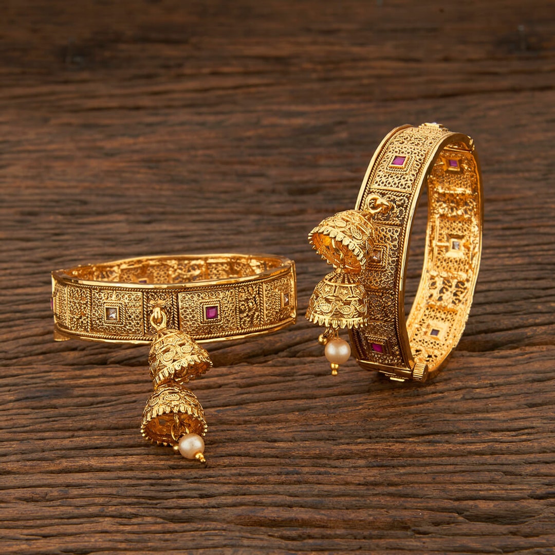Kundan Bangles/gold Bangles/kaleeray/indian Bangles/indian Kada ...