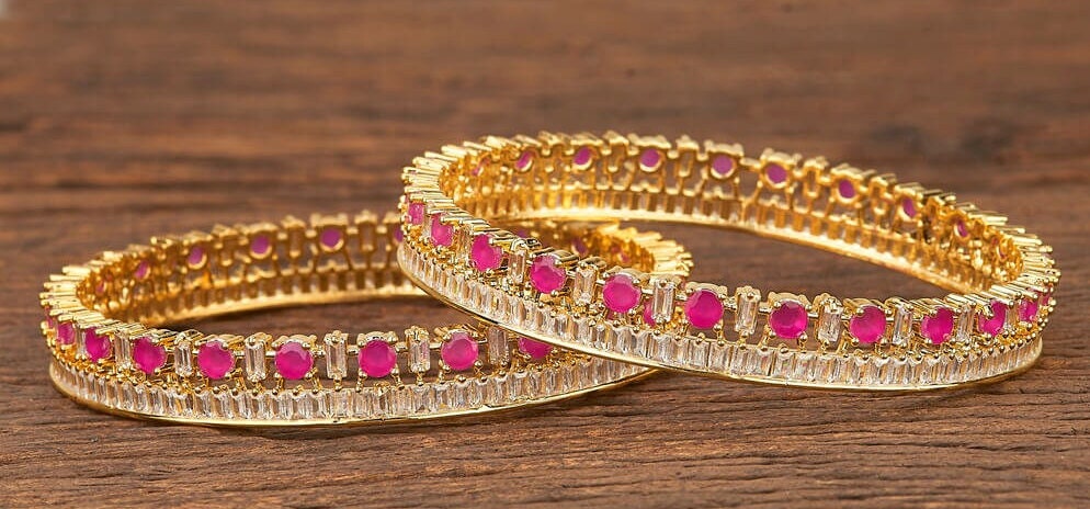 Ruby Bangles/cz Bangles /indian Bangles/gold Bangle/delicate - Etsy