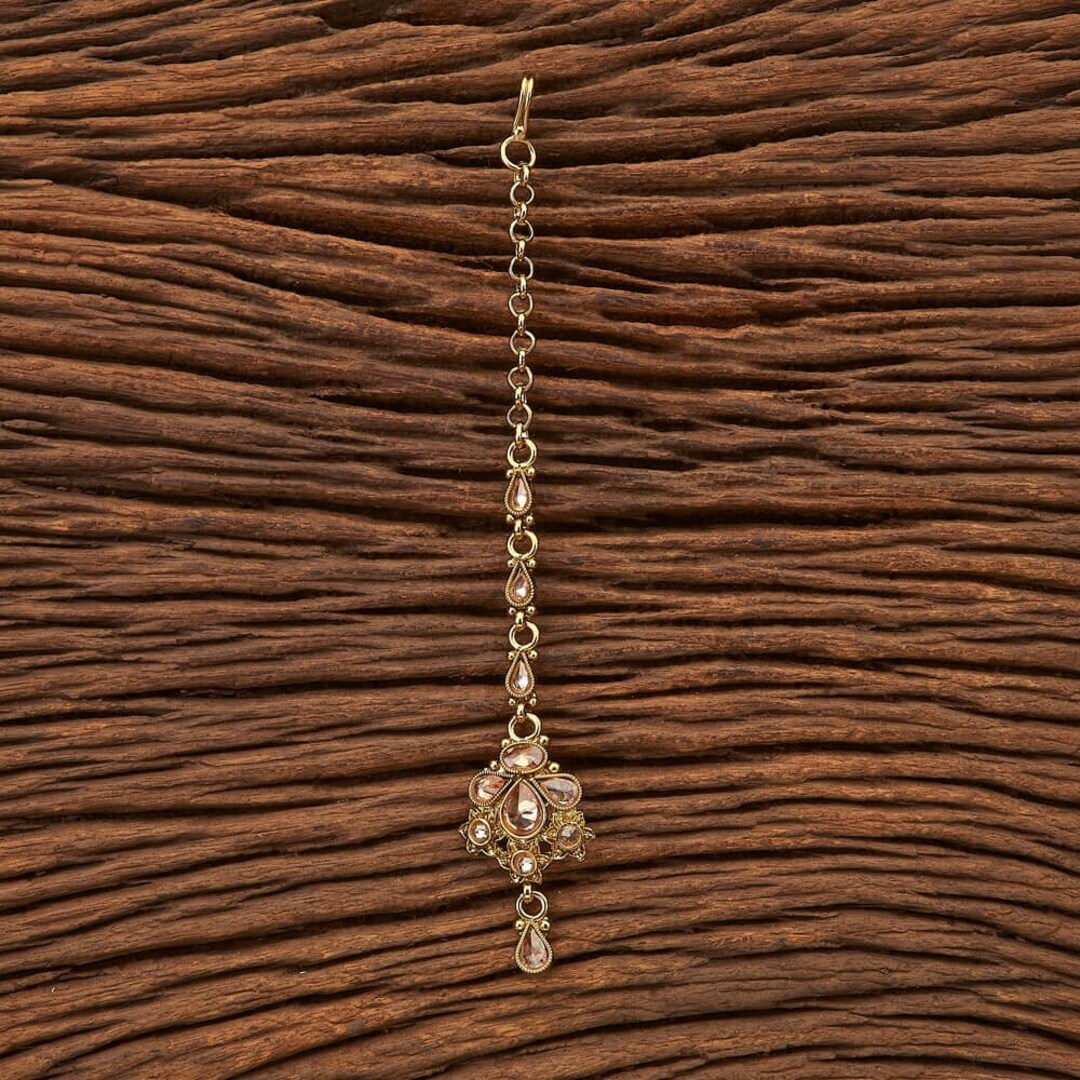 Polki Maang Tikka /antique Dull Gold Maang Tikka/kundan Indian ...