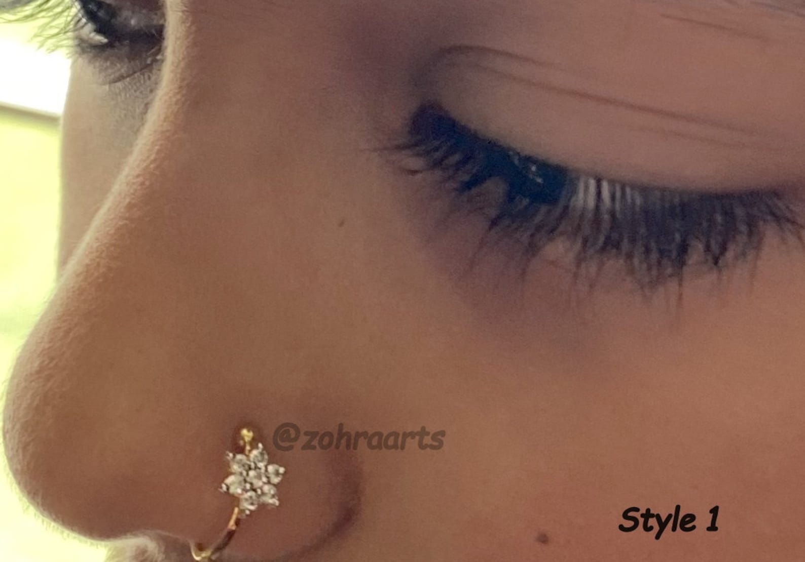 Gold CZ Clip on Nose Ring: Indian Fake Nose Cuff - Etsy