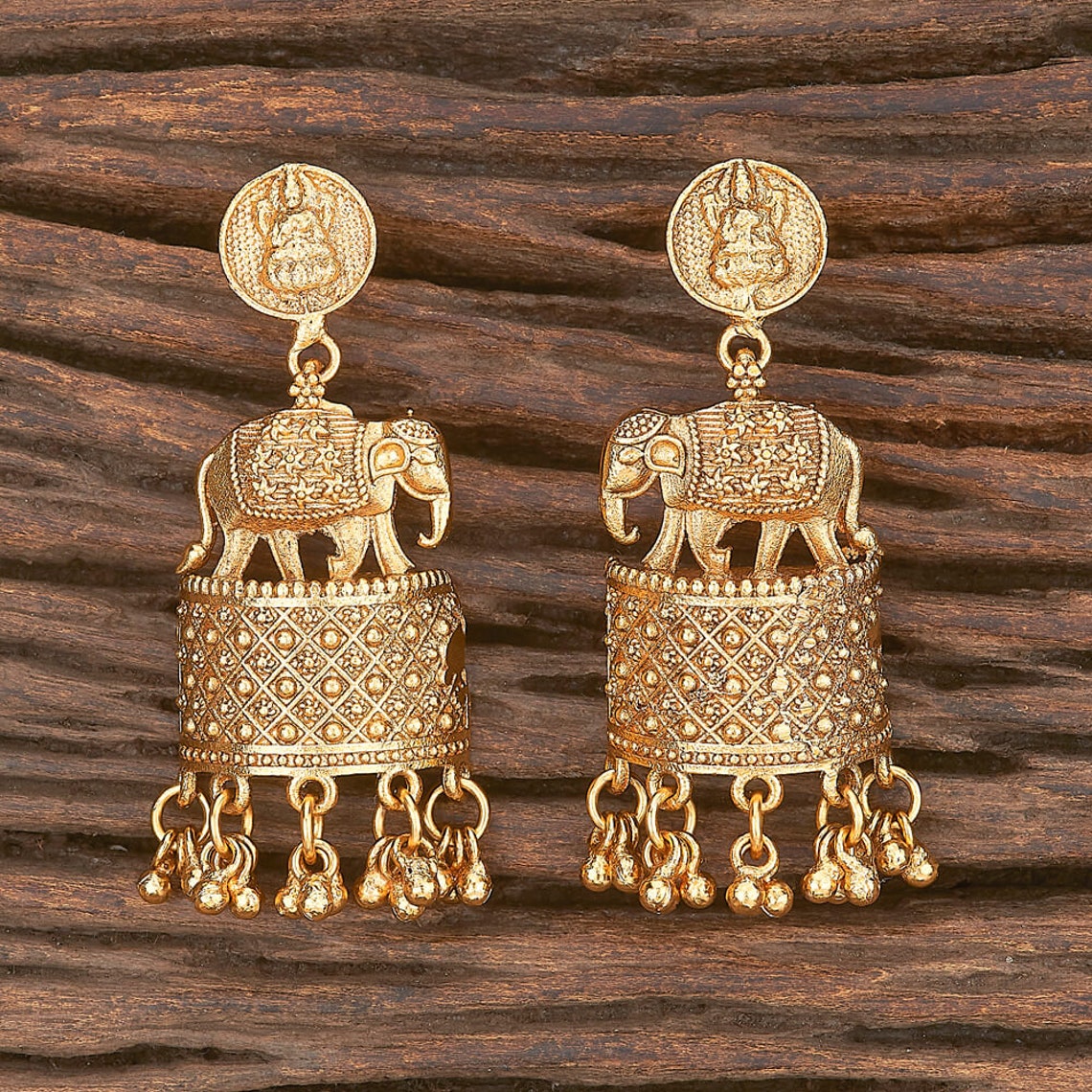 Gold Temple Earrings / Temple Jewelry / South Indian Earrings/ - Etsy