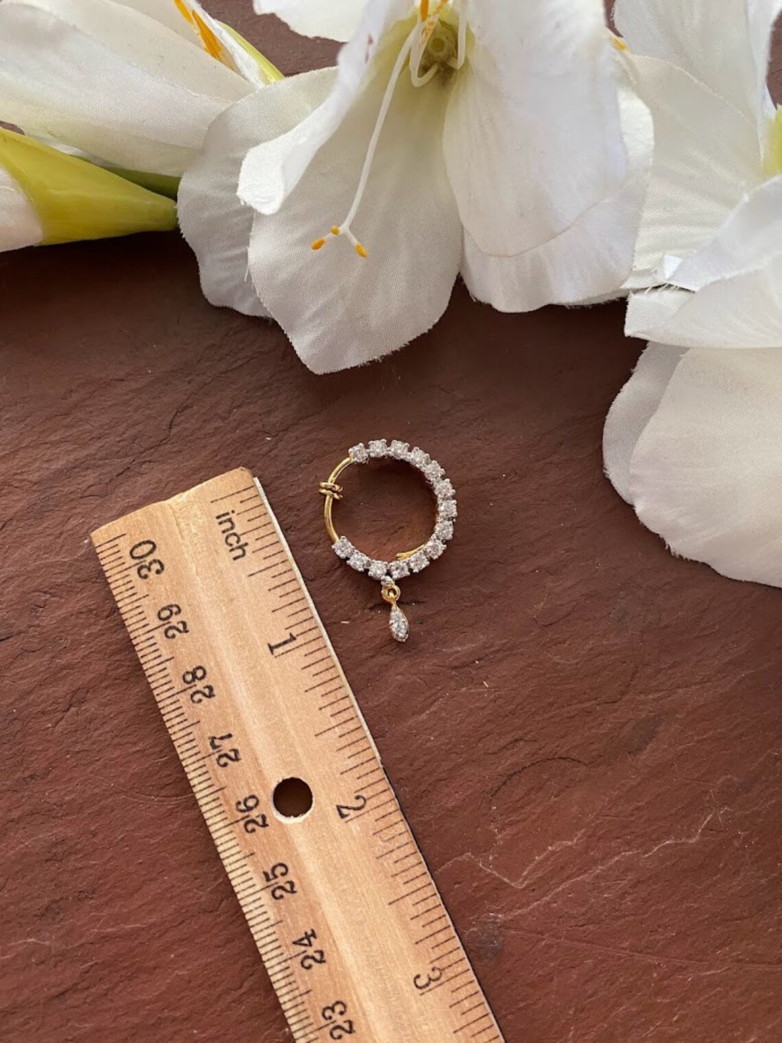 CZ Spring Nose Ring /nath/ Indian Nose Ring/ Diamond Nose - Etsy