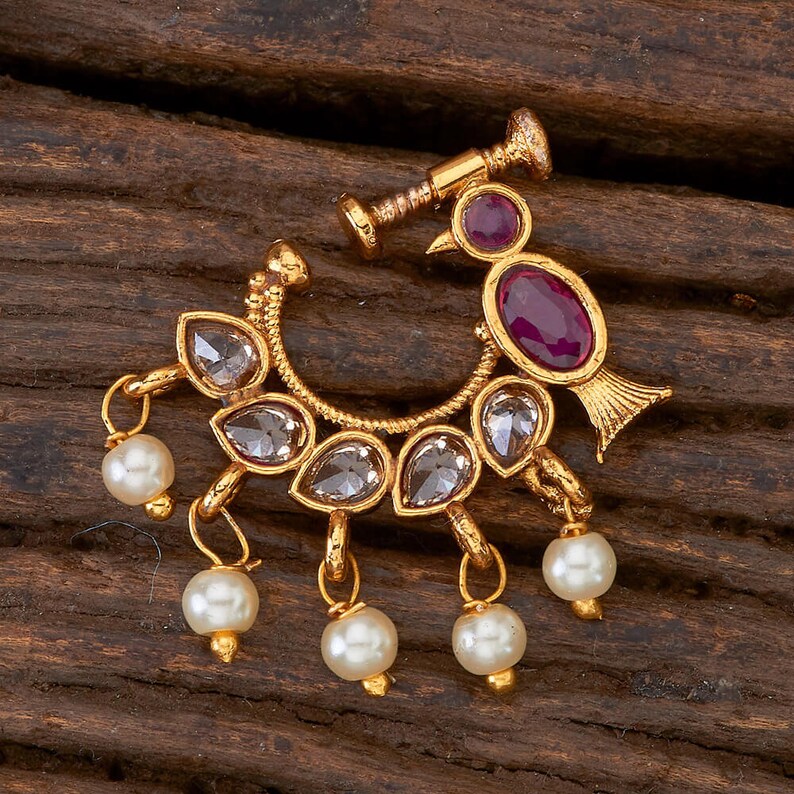 Nose Ring / Marathi Nose Ring/ Peacock Nath /CLIP ON Indian - Etsy