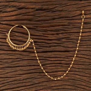 Gold Plated Indian Nose Ring: Bridal Nath Piercing Jewelry - Etsy