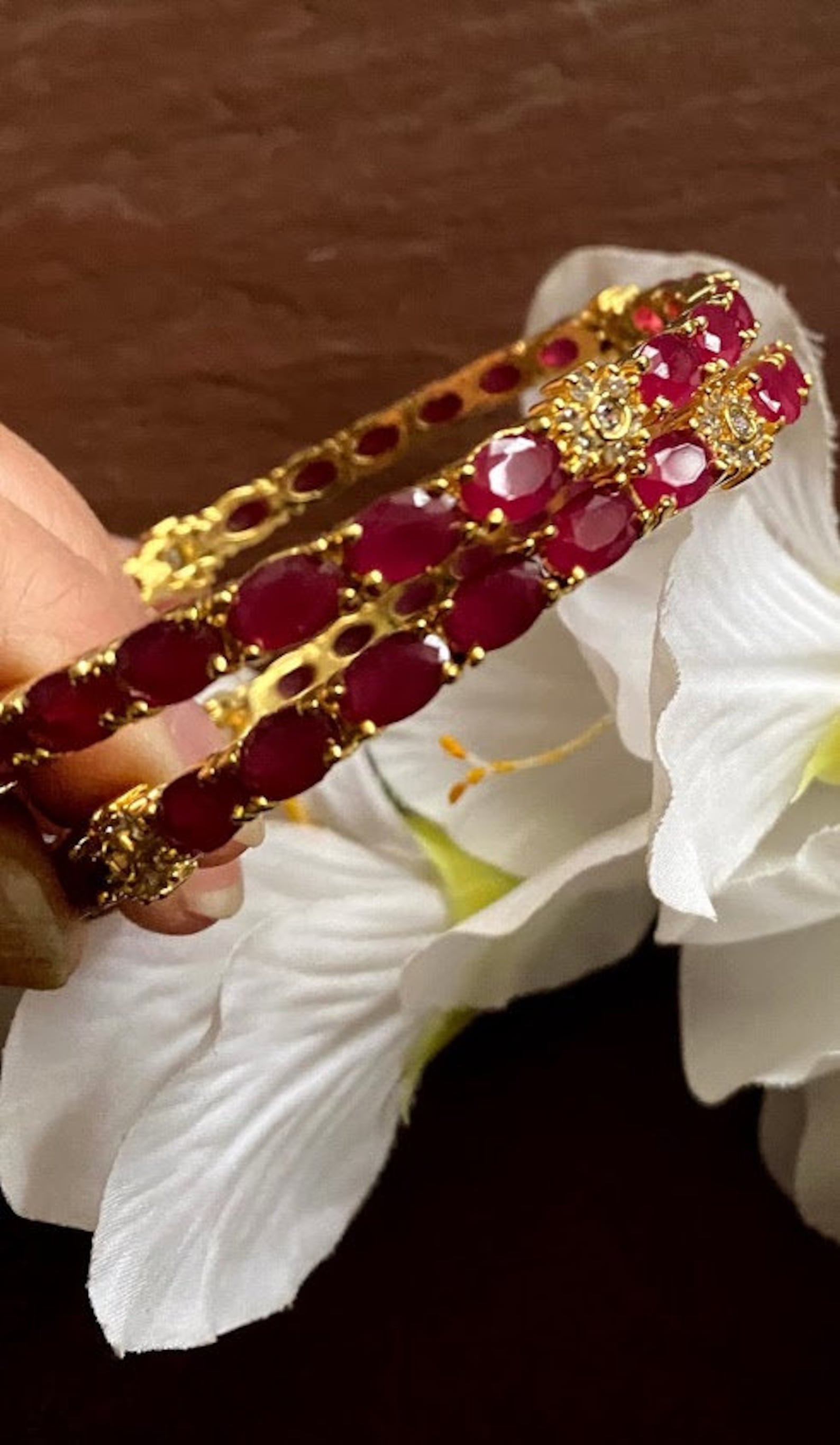 Ruby Bangles /CZ Bangles/ Indian Bangles/diamonds Bangles/ruby - Etsy
