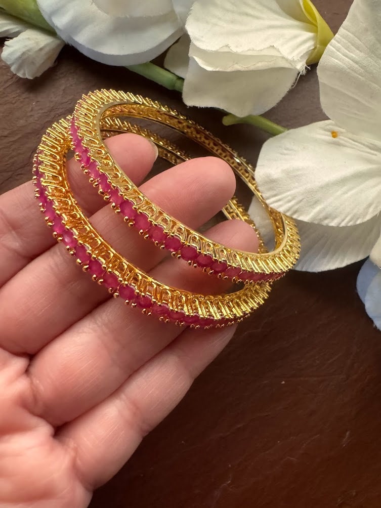 Ruby Bangles /indian Bangles/gold Bangle/ruby Bracelet/bridal Bangles ...