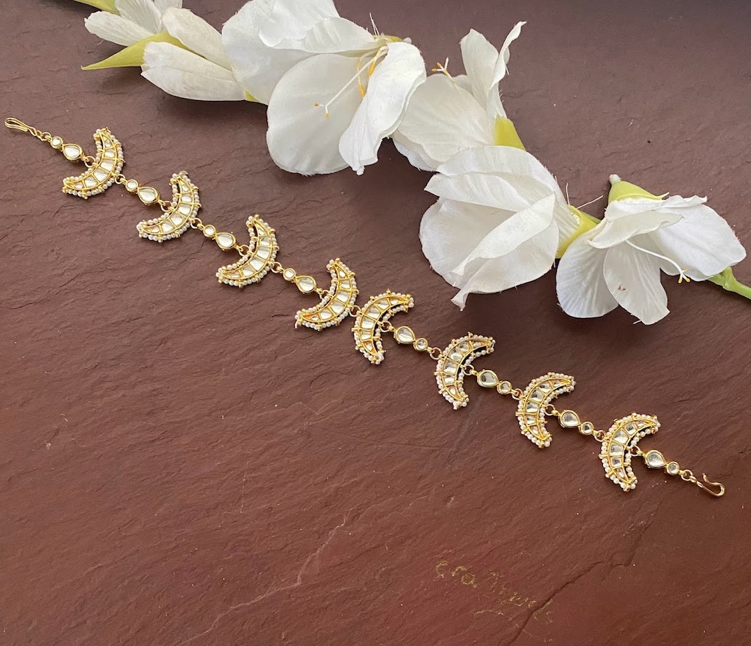 Kundan Sheesh Phool/kundan and Pearl Head Band/mathapatti/kundan ...