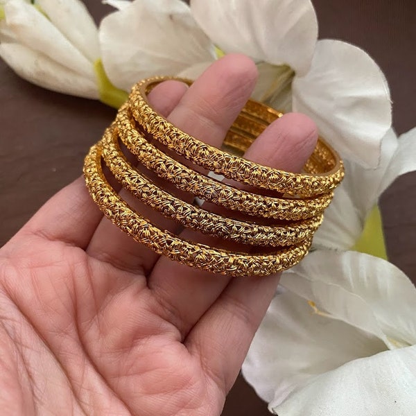 Gold Bangles - Etsy