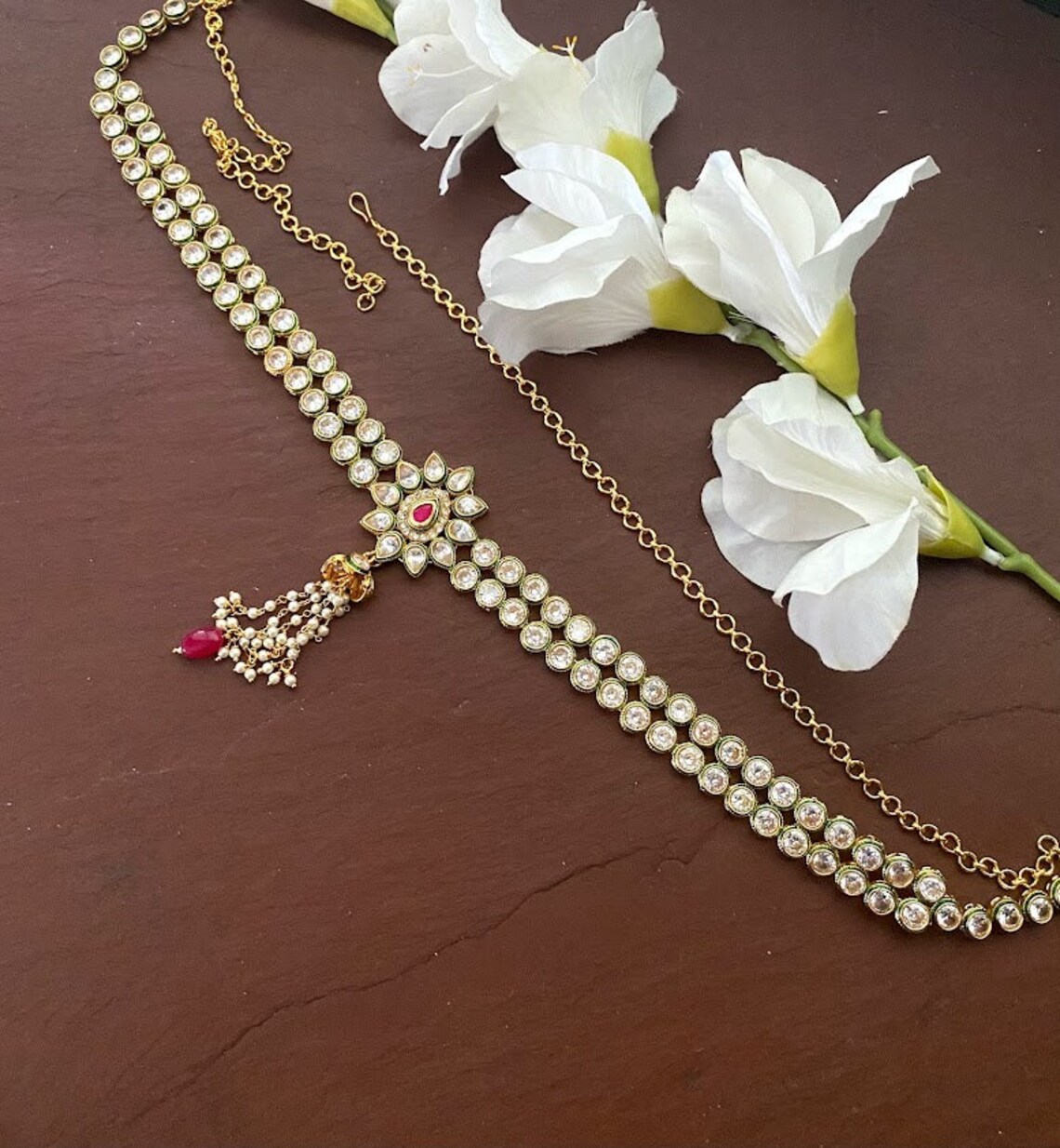 Indian Belly Chain/ Kundan Belly Chain/ Kamarbandh/ Vaddanam/ - Etsy