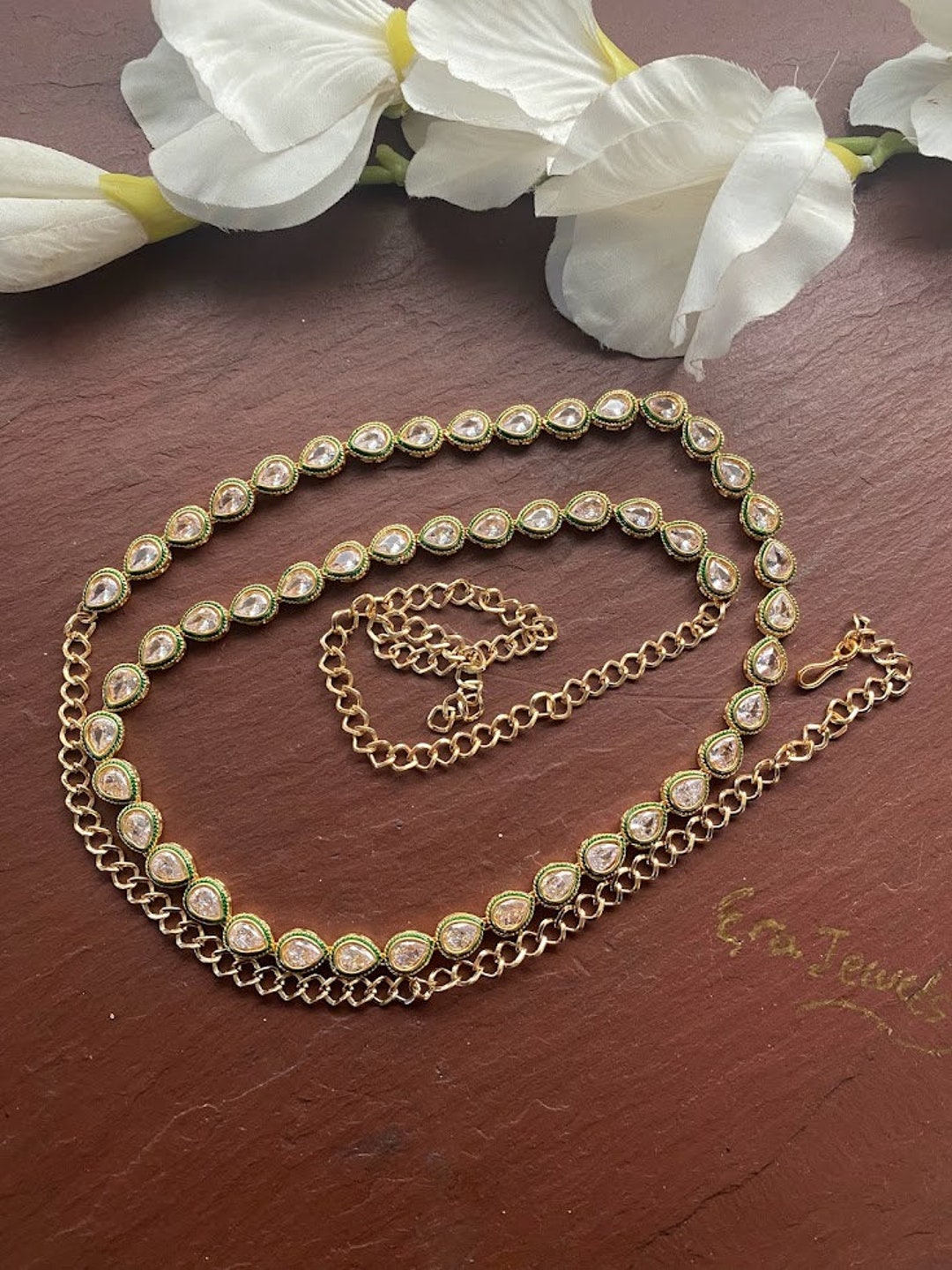 Indian Belly Chain/ Kundan Belly Chain/ Kamarbandh/ Vaddanam ...