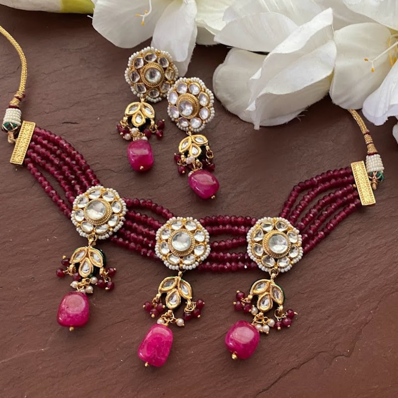 Indian Ruby Necklace - Etsy