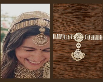 Alia Bhatt Inspired Kundan Head Band/sheesh Phool /indian Bridal Matha ...