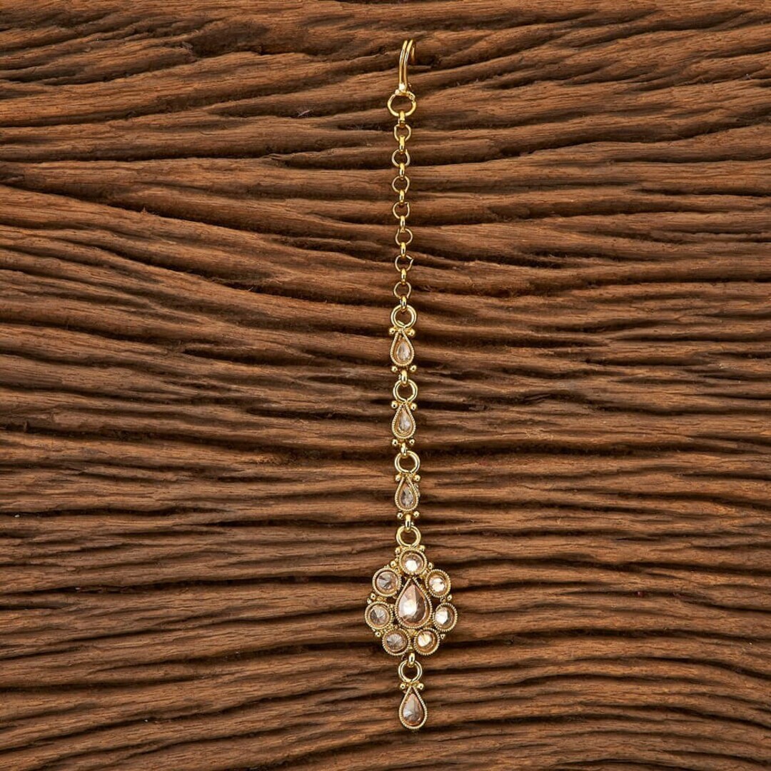 Polki Maang Tikka /antique Dull Gold Maang Tikka/kundan Indian ...